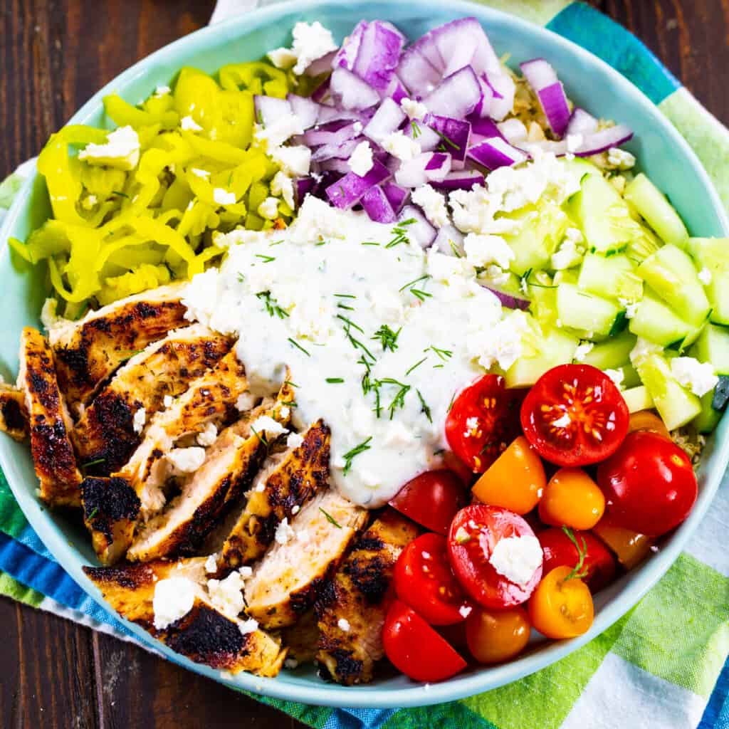 Greek Chicken Bowls - Skinny Southern Recipes